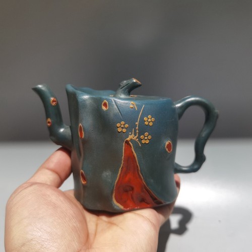 Chinese Fine Yixing Zisha Clay Teapot Blue plum tree stump pot Jiang ...
