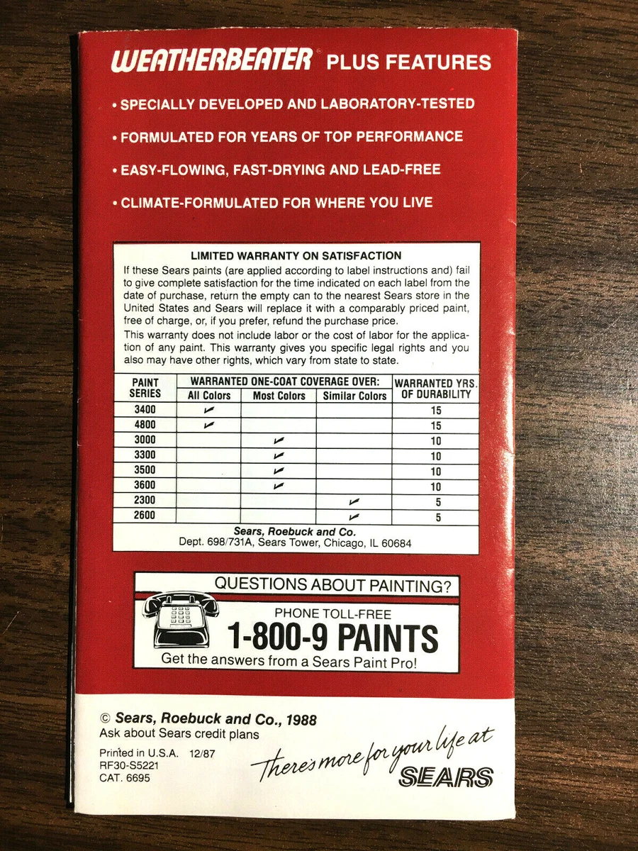 Sears Weatherbeater Paint Colors