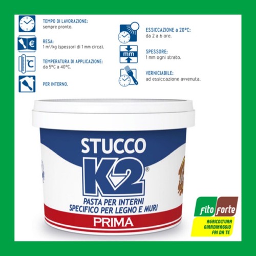 STUCCO IN PASTA K2 PER INTERNI SPECIFICO PER LEGNI E MURI 1KG PRONTO ...