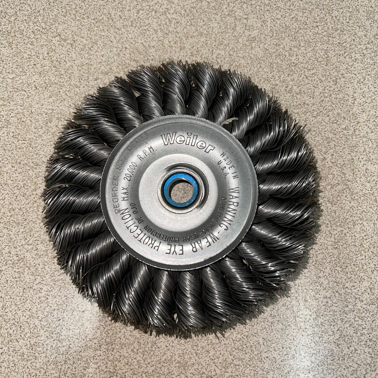 Weiler 08044 4" Standard Twist Knot Wire Wheel, .014" Steel Fill, 1/2 ...