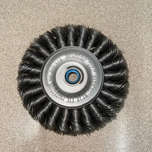Weiler 08044 4" Standard Twist Knot Wire Wheel, .014" Steel Fill, 1/2 ...