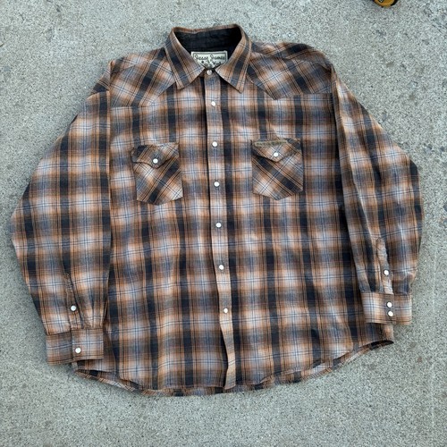 Jesse James Workwear West Coast Choppers Pearl Snap Flannel Shirt Mens ...