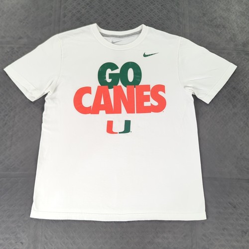 Miami Hurricanes Shirt Go Canes Nike Football White Short Sleeve Men ...