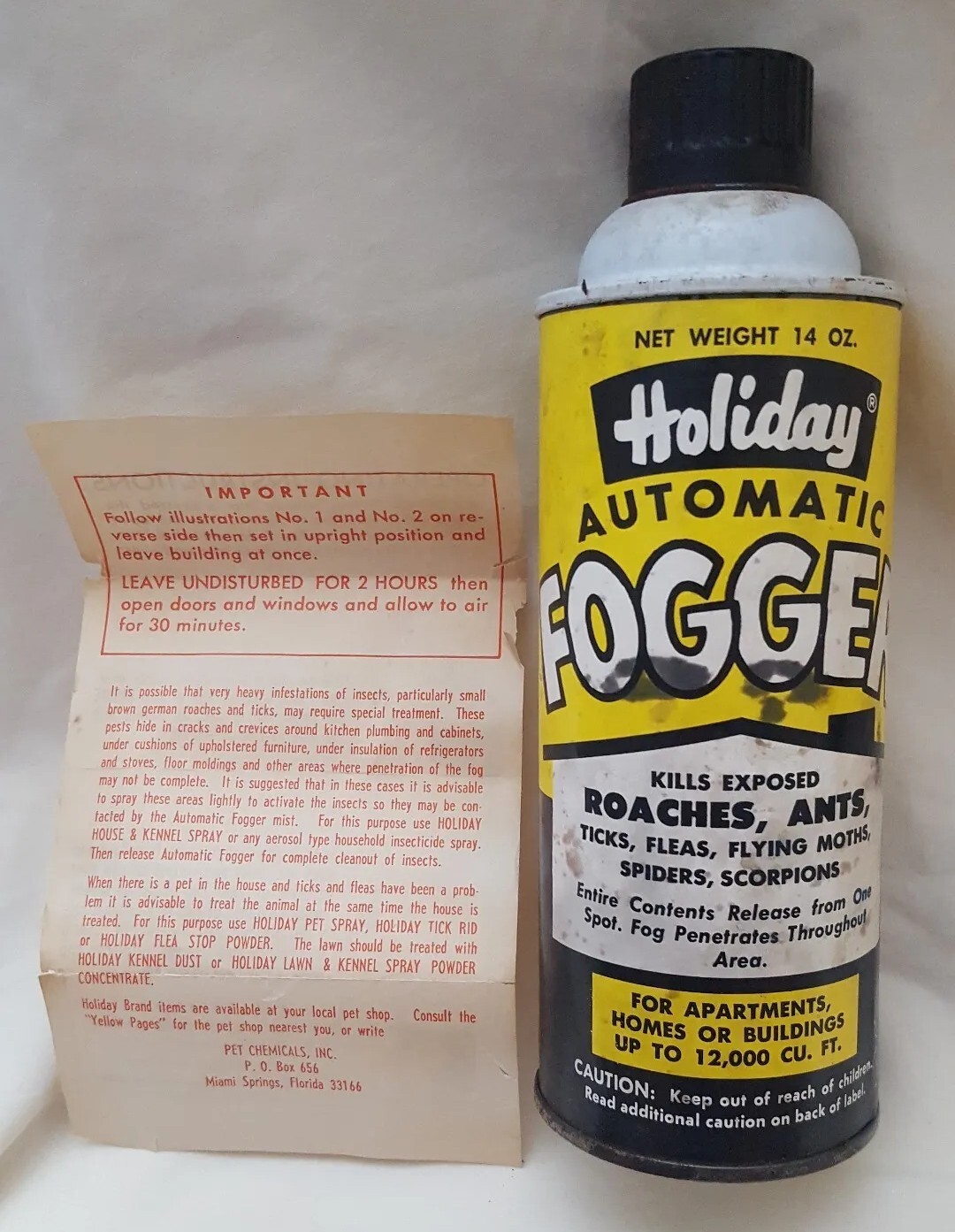 Bug Bomb Holiday Fogger 1960s-1970s Poison Paper Label Vtg. Roaches ...