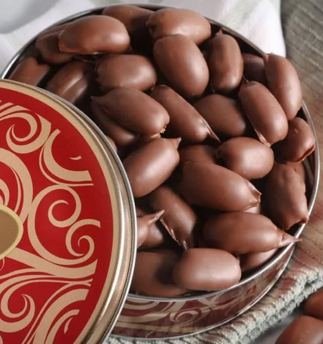 Fresh Milk Chocolate Covered Pecans in Beautiful Gift Tin Basket ...