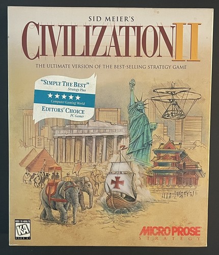 Sid Meier's Civilization II 1996 MicroProse Disc, Manual, Chart & Guide ...