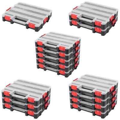 Stackable Plastic Toolbox Storage Compartment DIY Organiser Layer Clip ...
