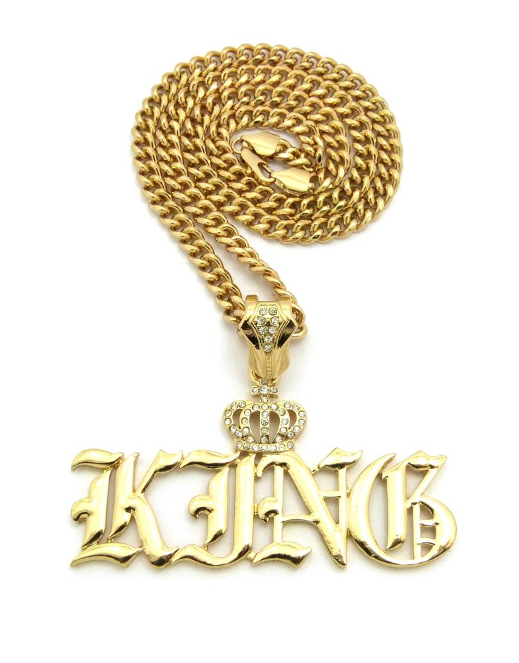 NEW CROWN KING PENDANT & 6mm/24" CUBAN CHAIN HIP HOP NECKLACE - CP185G ...