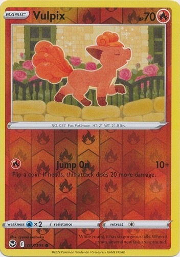 Reverse Holo Vulpix 017/195 Common Silver Tempest Pokemon TCG | eBay