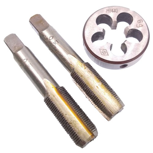HSS M14 x 1mm Taper & Plug Tap & M14 x 1mm Die Metric Thread Right Hand ...