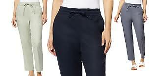 32 Degrees Ladies' Sz Small Comfort Stretch Linen Blend Pant Co DK Gray ...