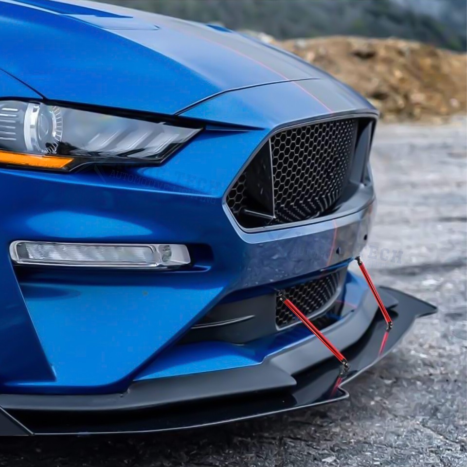 2Pcs Red Alloy Front Bumper Lip Splitter Strut Rod Tie Bars For BMW F30 ...