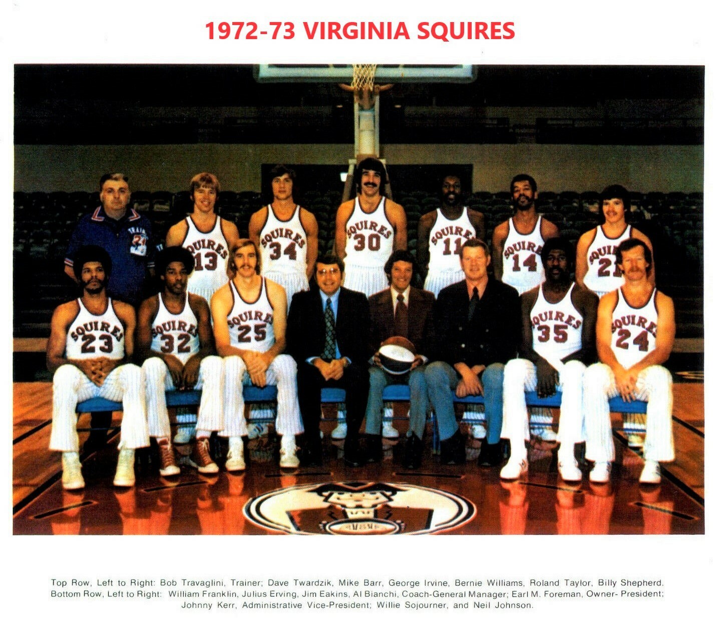 1972-73 VIRGINIA SQUIRES 8X10 TEAM PHOTO BASKETBALL PICTURE ABA | eBay