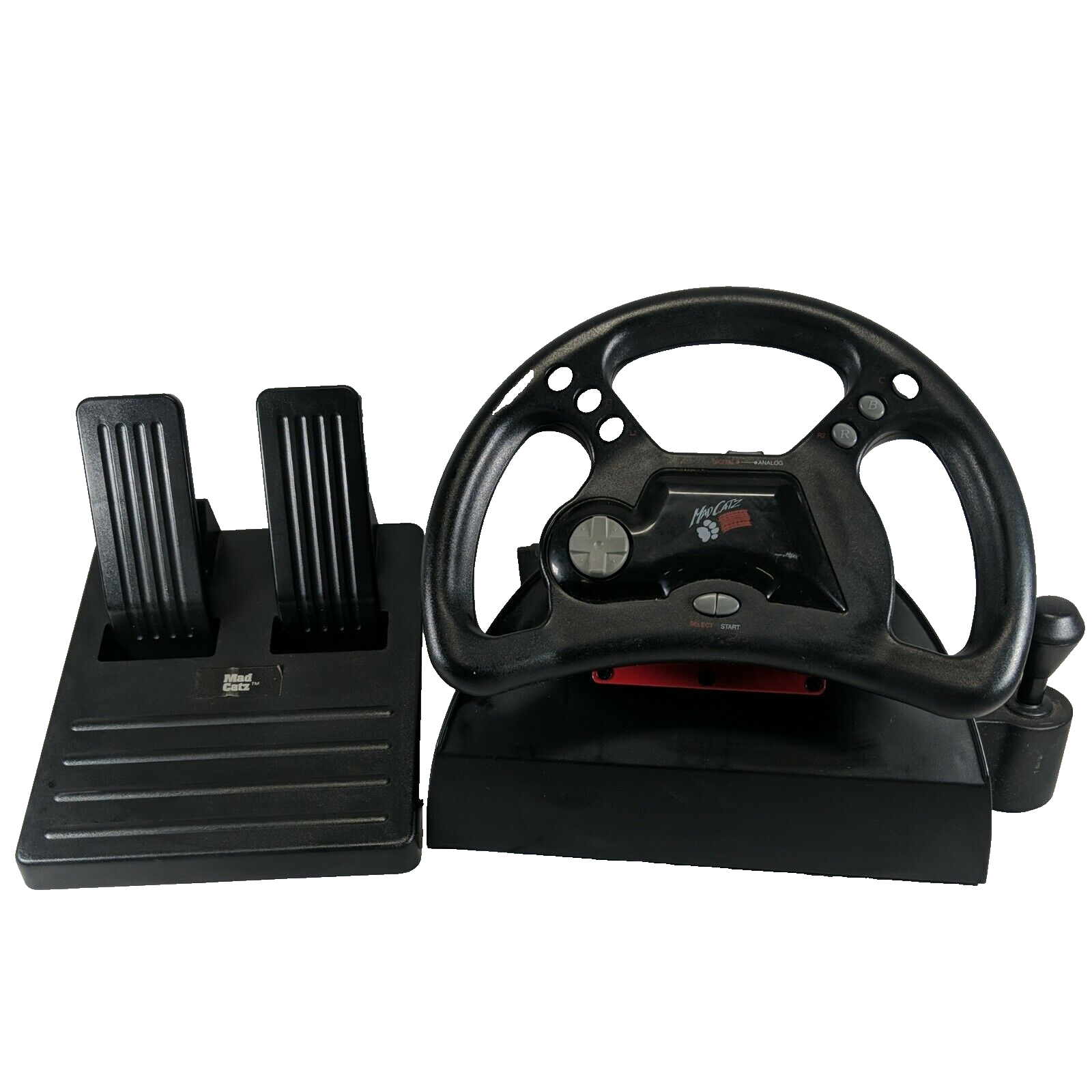 Mad Catz Racing Analog Steering Wheel and Pedals for Playstation 1 PS1 ...