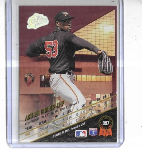 1993 Leaf #397 Arthur Rhodes Baltimore Orioles | eBay
