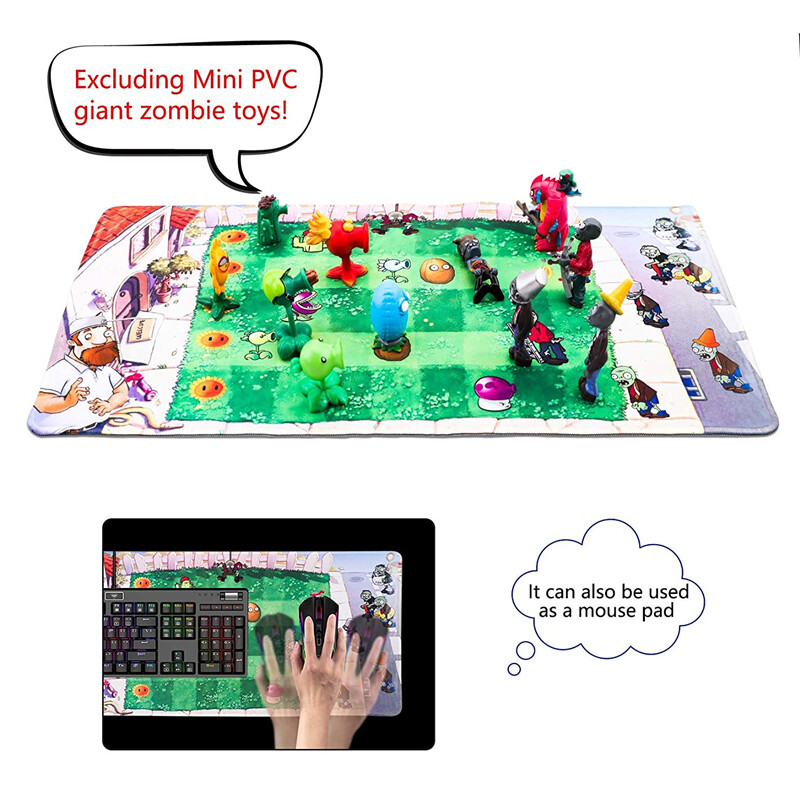 Plants VS Zombies PVC Game Battle Map Plan Play Map Mouse Pad Kids Toy ...