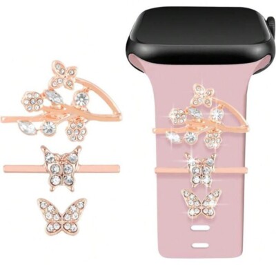 Women's Fashionable Butterfly, Flower & Rhinestone Decor Smartwatch ...