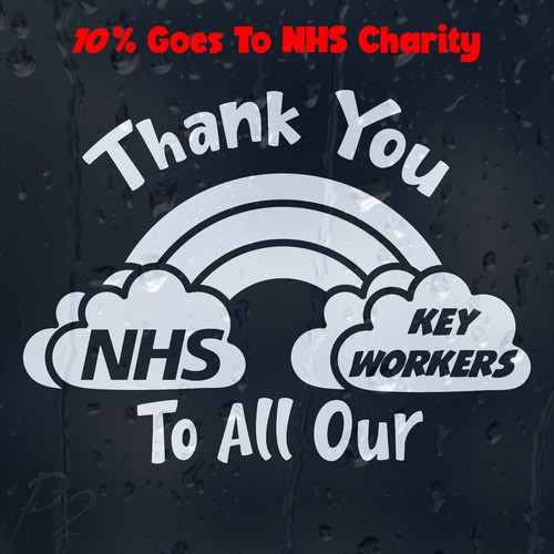 Thank You To All Our NHS And Key Workers Car Bumper Window Decal Vinyl ...