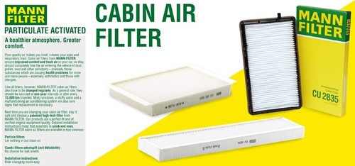 For Porsche 911 99-13 Boxster 97-12 Cayman 06-12 Cabin Air Filter Mann CU3360 | eBay