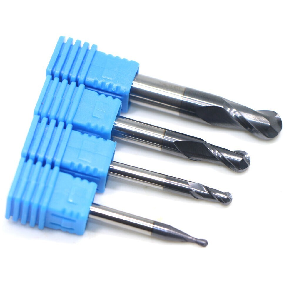 4 *2Flutes Ball Nose End Mill Set CNC Tool NTG-R1.0-4.0 HRC50 Solide ...