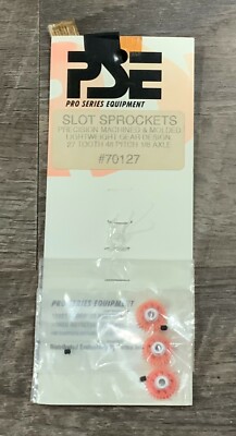 (3) PSE SLOT CAR PARTS 27 TOOTH 48 PITCH 1/8 AXLE GEAR SPROCKETS 27T ...