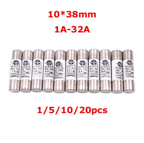 1/5/10/20pcs 1A-32A 18*38mm RT18 RT14 Cylindrical Pipe Fuse Fusible | eBay
