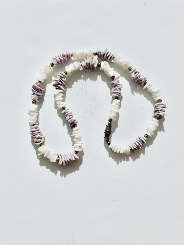 Vintage Shell Chip Necklaces Puka Seashell Surfer choker 17” White ...