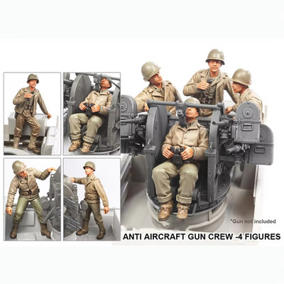 1/35 WWII US M16 MGMC Anti-Aircraft Gun Crew (Only 4 Figures) Unpainted ...