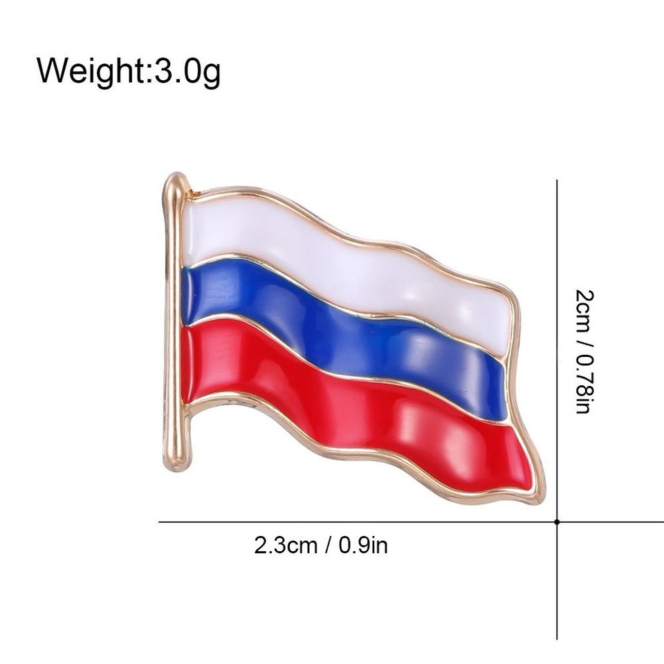 RUSSIA FLAG PIN - Official RUSSIAN Nati onal Shiny Waving Flag Enamel ...