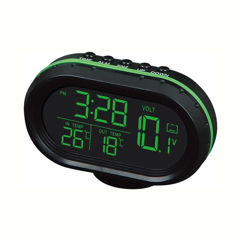 Car LCD Digital Display Clock Backlight 3 IN 1 Thermometer Clock ...