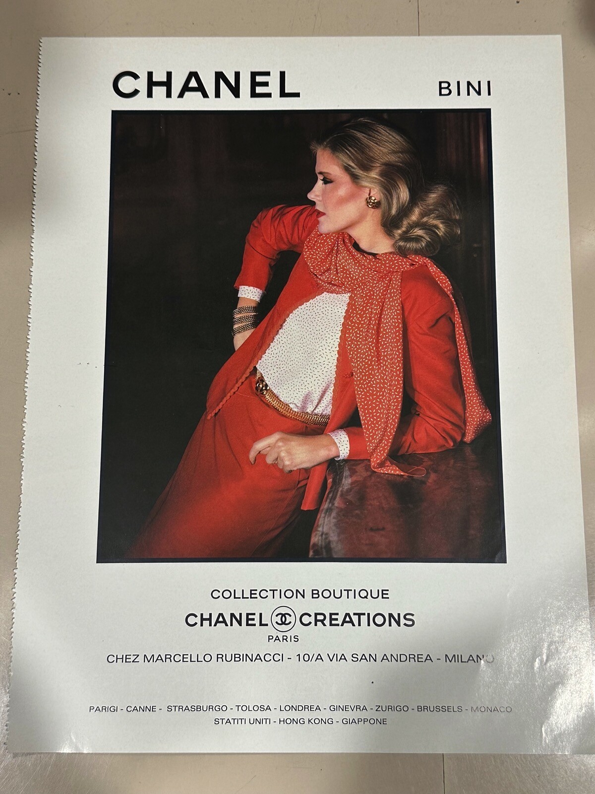 CHANEL BINI PUBBLICITà anno 1981 | eBay