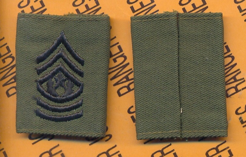 USA Enlisted COMMAND SERGEANT MAJOR CSM E-9 OD Green & Black Slip on ...