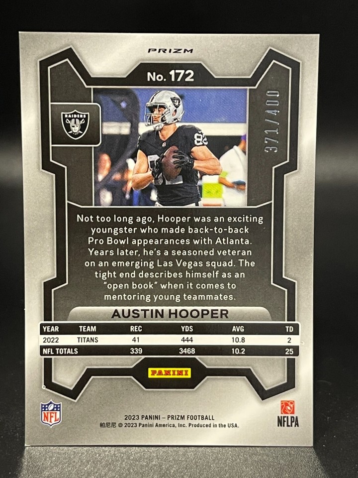 2023 Panini Prizm AUSTIN HOOPER Raiders #172 Premium Pandora 371/400 | eBay