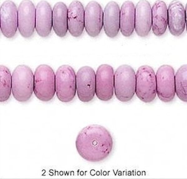 1 Strand(75) Medium-Dark Fuchsia Pink Chalk Turquoise 8x5mm Rondelle ...