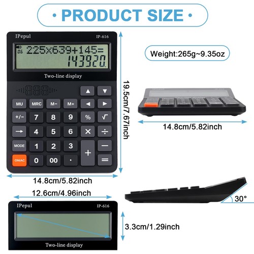 Desk Calculator, Basic Desktop Calculators Big Buttons and 2 Line ...