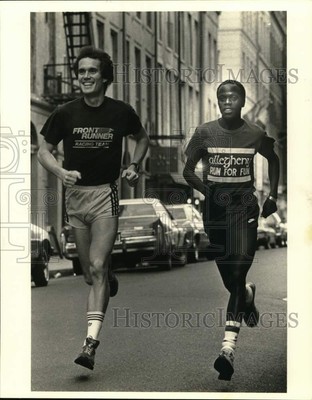 1984 Press Photo Runners Craig Virgin, Michael Musyoki on Practice Run ...