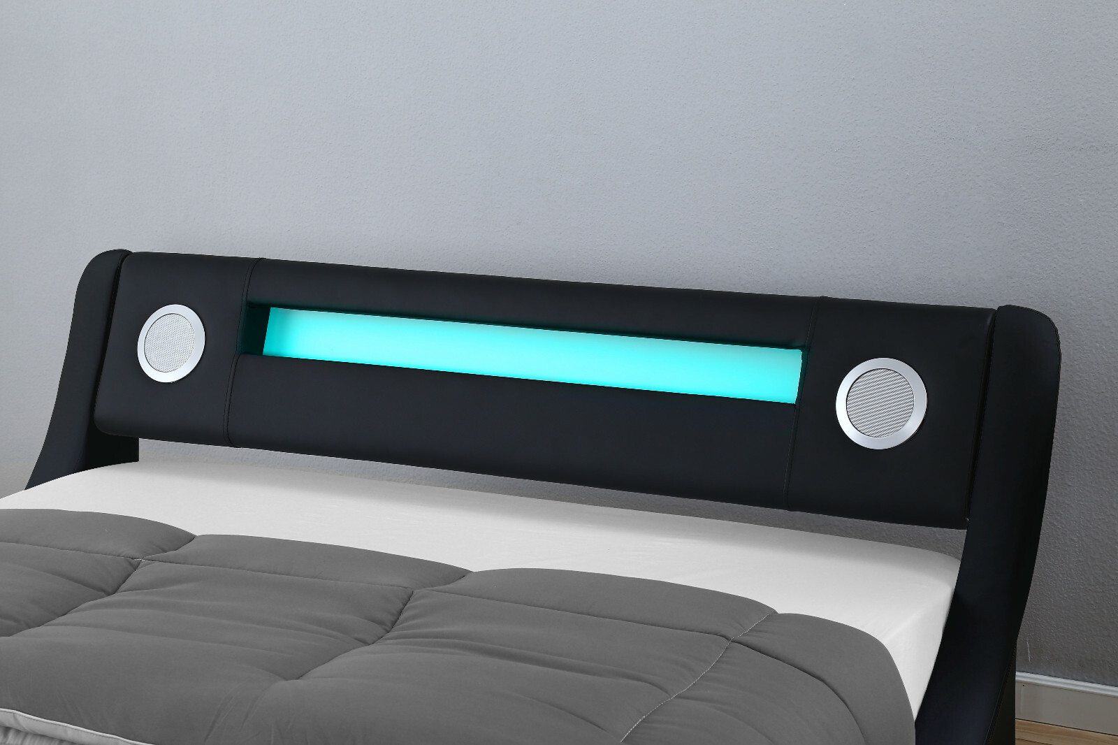 Bluetooth Music Storage Bed LED Ottoman Frame USB AUX Double or King ...