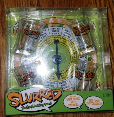 Icup Slurred A To Z Drinking Game With 4 Shot Glasses ~NEW | eBay