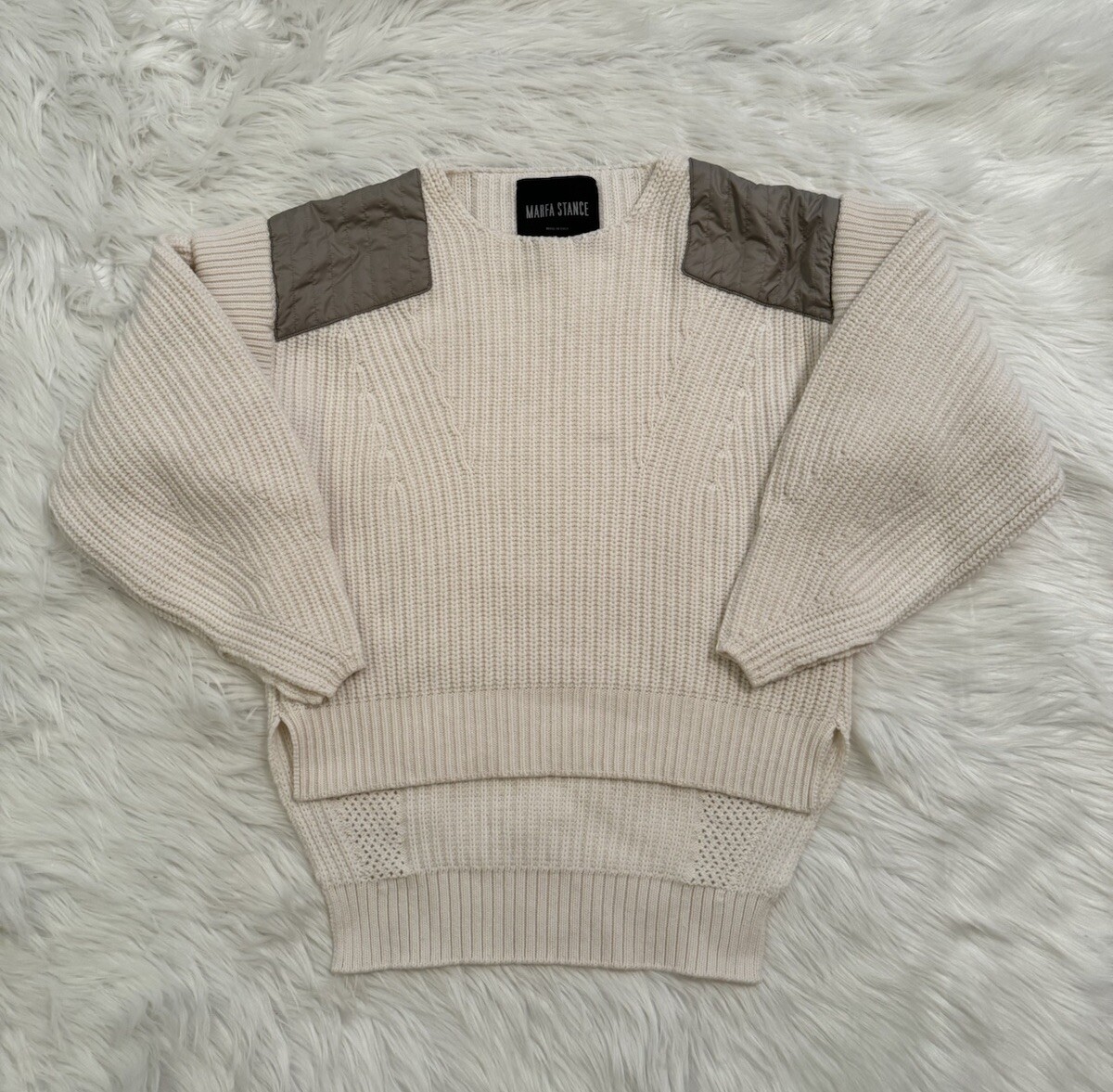 Marfa Stance Rib Crew Sweater Modular Detachable Wool… - Gem