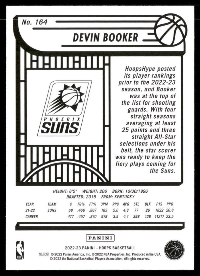 2022-23 Hoops Winter Devin Booker | eBay