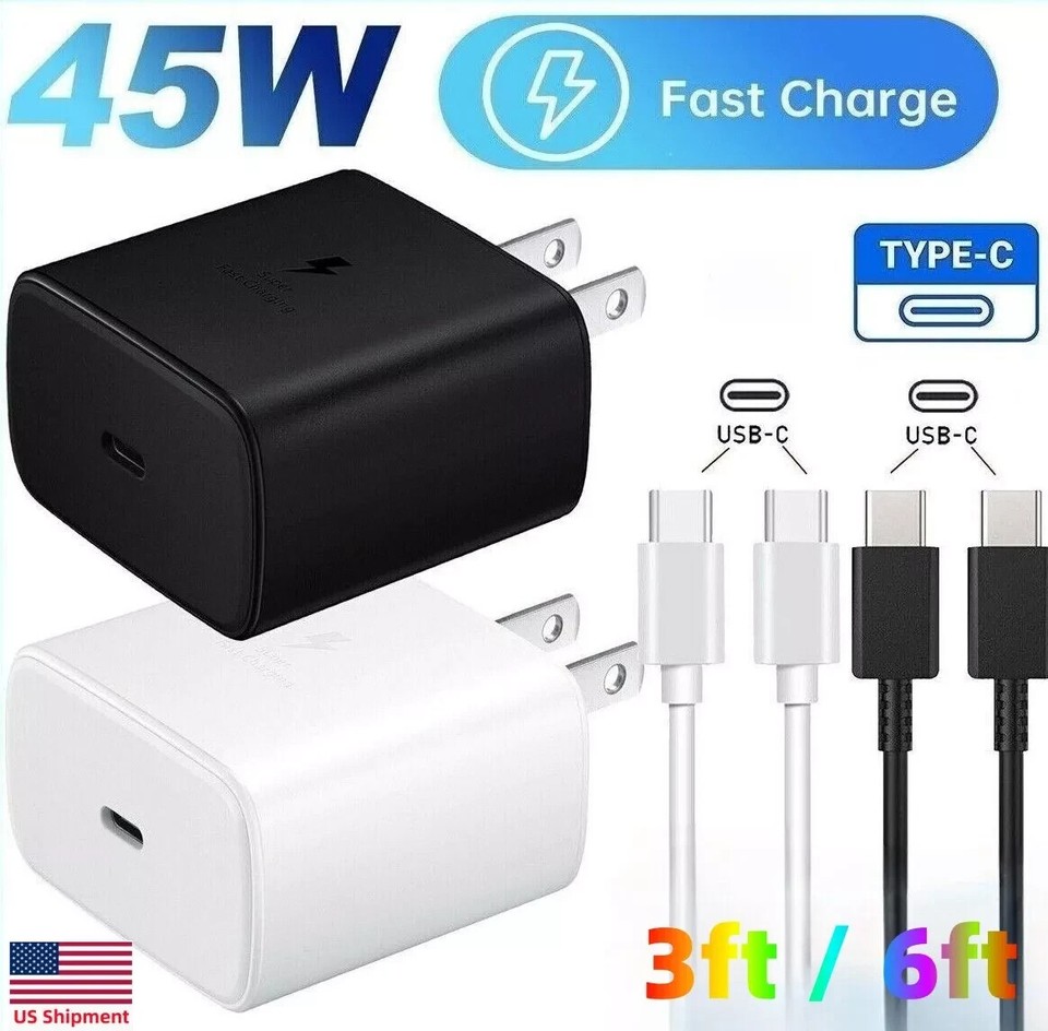 NEW Samsung Galaxy 45 Watts USB-C Super Fast Charging Wall Charger ...