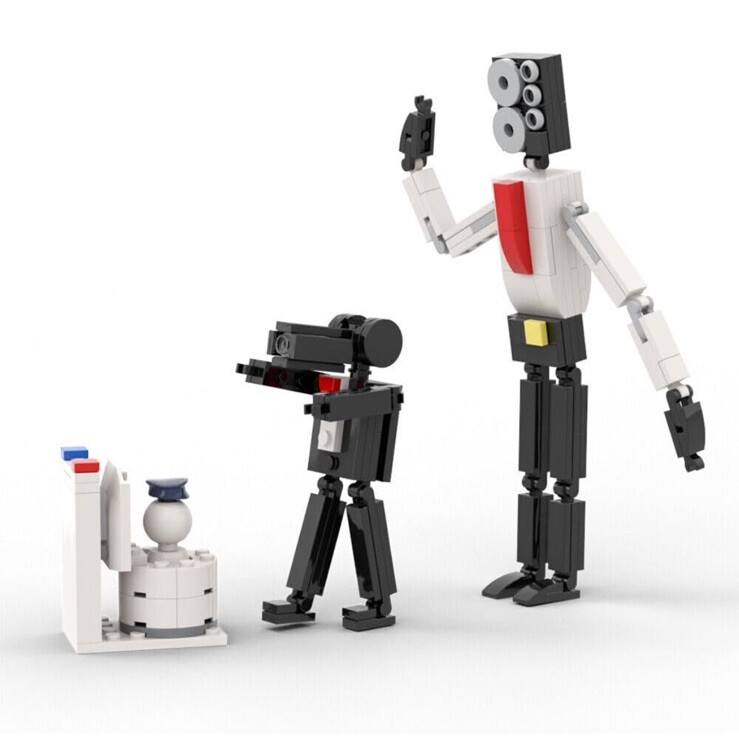 Skibidi Toilet Action Figure Building Block Set, 3 in 1 Skibi Toilet ...