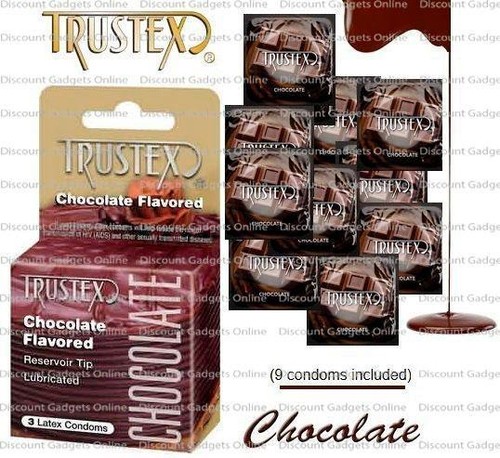 9pk Trustex Chocolate Flavored Condoms RETAIL Box (AVOID OLD Unboxed ...