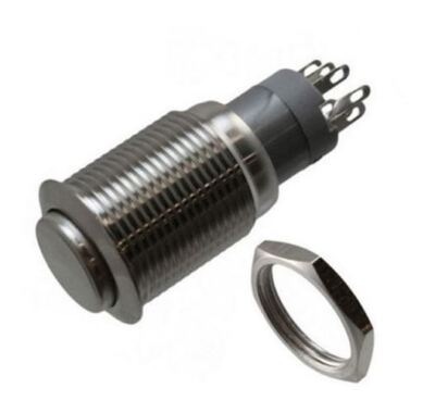Double Pole Double Throw (DPDT) Momentary Push Button Switch, 16.2mm ...