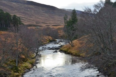 Photo 6x4 The River Pattack Kinloch Loggan The river with the slopes of ...