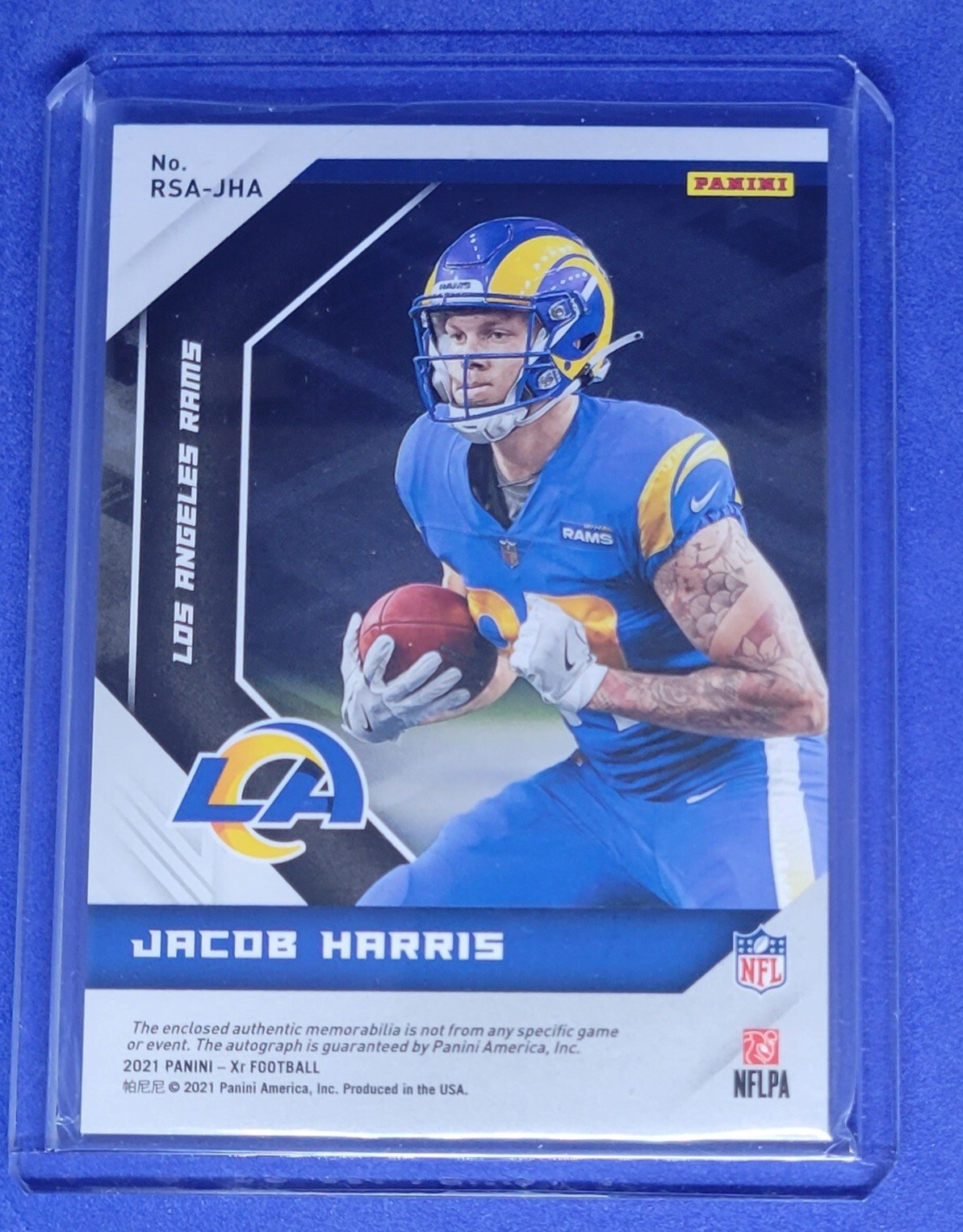 2021 Panini XR - Rookie Swatch Autographs Blue #RSA-JHA Jacob Harris ...