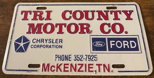 Tri County Motor Co Ford Chrysler Dealership Booster License Plate ...