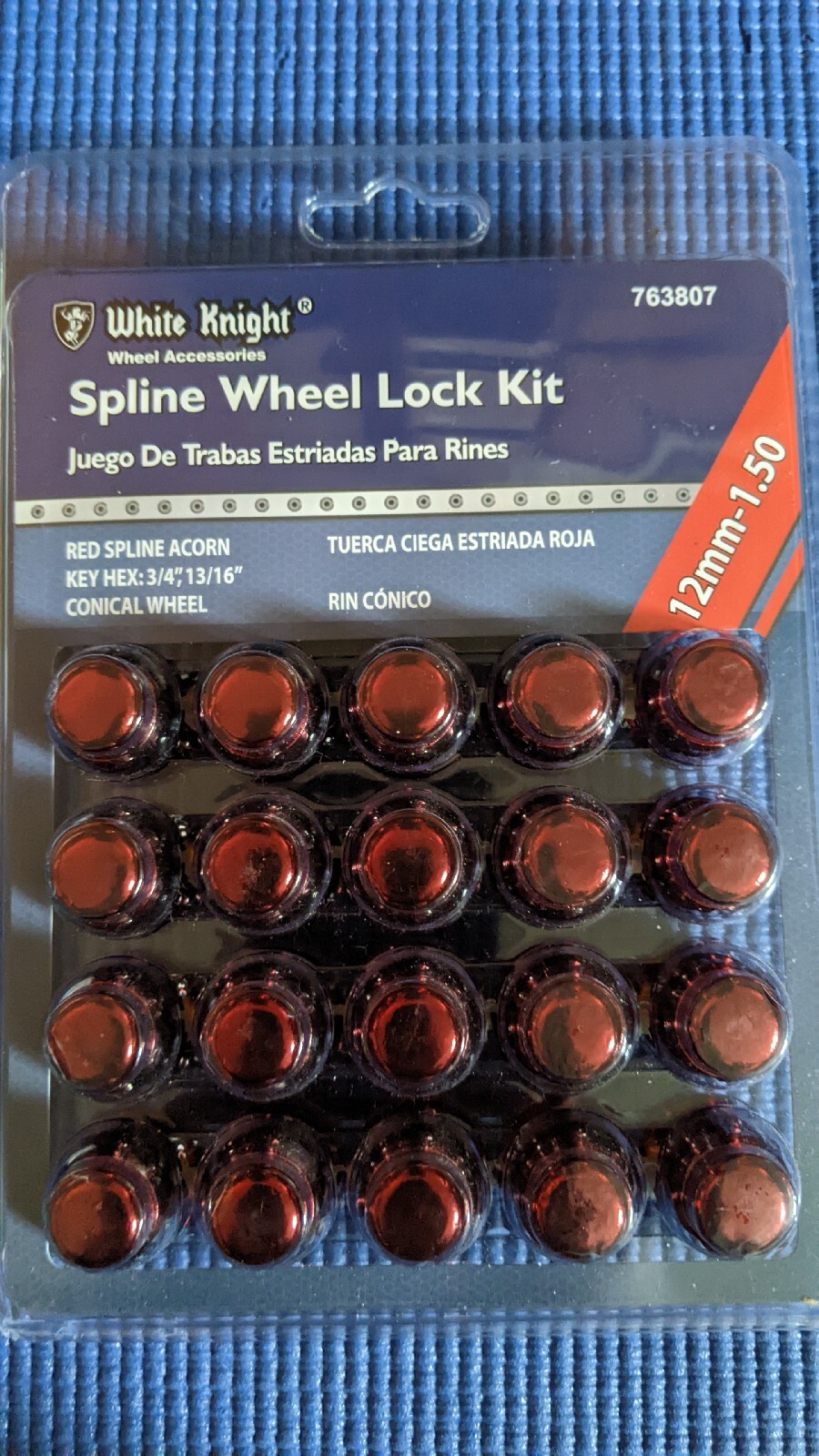 White Knight 763807 Spline Wheel Lock Kit Red 12mm - 1.5 / 20 PC | eBay