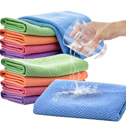 5/10PCS Wiping Glass Cleaning Rags Reusable Mirror Glass Cleaning Cloth ...