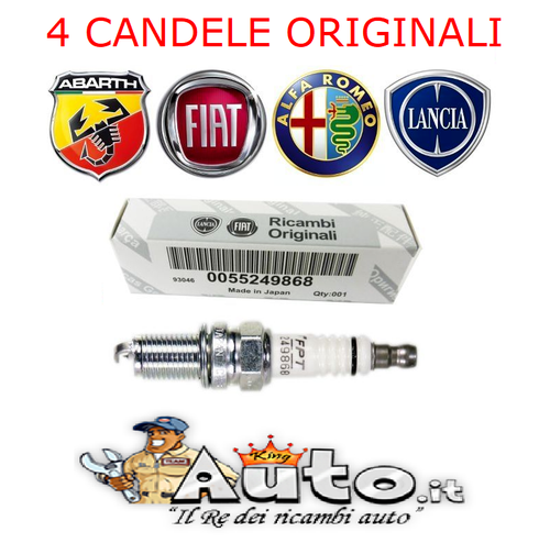 KIT 4 CANDELE ORIGINALI FIAT ALFA ROMEO MITO GIULIETTA 1.4 55249868 ...
